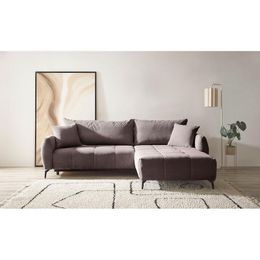 OTTO home Ecksofa &raquo;JINNIE Webstoff, L-Form, Polsterecke m. Schlaffunktion&laquo; Recamiere links/rechts montierbar, als Webstoff oder Chenille-Stoff B/H/T: 