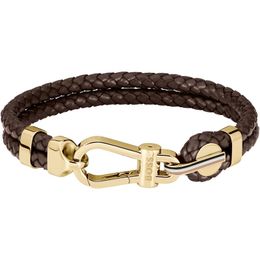 BOSS Herren BOSS Lederarmband &raquo;ARES PRIME&laquo; braun M, Edelstahl Leder