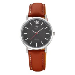 ETT Herren Solaruhrbraun, Armbanduhren, Armbanduhr, Damenuhr, Herrenuhr, Lederarmband, analog