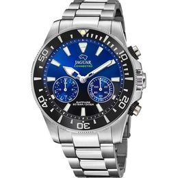 Jaguar Herren Chronograph "Jaguar Connected", silber, Armbanduhren, Armbanduhr, Quarzuhr, Herrenuhr, Saphirglas, Stoppfunktion, Swiss Made