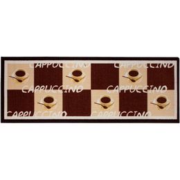 ANDIAMO K&uuml;chenl&auml;ufer &raquo;Coffee&laquo; rechteckig 5 mm H&ouml;he Motiv Kaffee, mit Schriftzug, K&uuml;che, Kundenliebling braun Kunstfaser B : 67cm 1 Stk., 5mm, L: 180cm