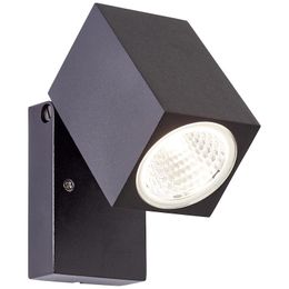 Brilliant Wandstrahler &raquo;Burk&laquo; 1 Stk. Warmwei&szlig; LED-Wandspot - Kopf schwenkbar - 10cm H&ouml;he x 65cm Breite schwarz 1, H: 10cm, 1 Stk.