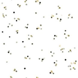 vtwonen Vliestapete &raquo;Punkte/Confetti&laquo; 3D-Optik glatt Wei&szlig;/Schwarz/Gold - 10m x 52cm gold Vlies B/L: 0,52m x 10m