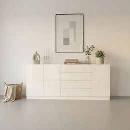borchardt M&ouml;bel borchardt M&ouml;bel Sideboard &raquo;Vaasa, Kommode mit 3 T&uuml;ren und 4 Schubk&auml;sten auf Kugelf&uuml;hrungen&laquo; Breite 190 cm wei&szlig; Holzwerkstoff B/H/T: 190cm x 79cm x 
