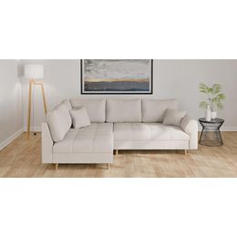 Home Affaire Ecksofa &raquo;CHARRE L-Form mit Ottomane, Ma&szlig;e B/T/H: 231/161/81 cm&laquo; feine Steppung, lose R&uuml;cken- und Zierkissen, auch in Cord und Boucl&eacute; 