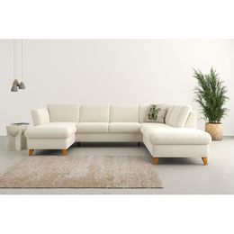 Home Affaire Wohnlandschaft &raquo;Trelleborg U-Form&laquo; Federkern-Polsterung, wahlweise mit Schlaffunktion und Stauraum beige 100% Polyester B/H/T: 307cm x 