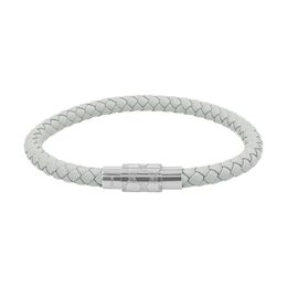 JOOP! JOOP Herren Armband, 21cm, Edelstahl Leder, wei&szlig;, Edelstahl, Leder, Armb&auml;nder