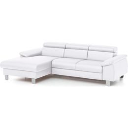 COTTA Ecksofa &raquo;Komaris L-Form, B: 244 cm&laquo; mit Kopfteilverstellung, optional Schlaffunktion, Bettkasten & Licht Microfaser PRIMABELLE (100% Polyester);