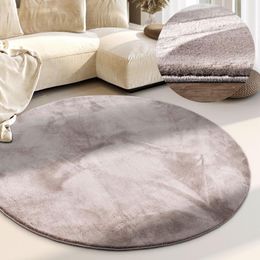 Villeroy & Boch Teppich &raquo;Leon&laquo; rund 15 mm H&ouml;he Langflor, Shaggy, einfarbig, flauschig, weich, gl&auml;nzend, modern, uni grau Polyester &Oslash; 200cm 1 Stk., 15mm, &Oslash; 200cm