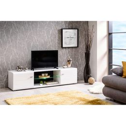 Home Affaire Lowboard &raquo;Rex TV-Kommode TV-Lowboard&laquo; Hochglanzfront, Breite 170 cm, mit und ohne LED-Beleuchtung wei&szlig; B/H/T: 170cm x 41cm x 41,5cm, Ohne