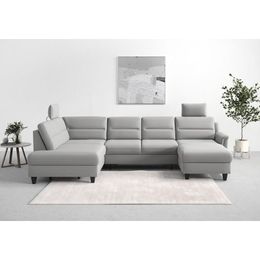 Sit & More sit&more Wohnlandschaft &raquo;Far&ouml; U-Form&laquo; inklusive Federkern, wahlweise mit Schlaffunktion und Bettkasten grau B/H/T: 325cm x 90cm x 187cm, Luxus-