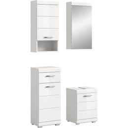 Welltime Badm&ouml;bel-Set &raquo;SIENA, 4-tlg., WBU, Spiegelschrank, H&auml;nge- & Unterschrank, MDF-Front&laquo; wei&szlig; Holzwerkstoff, MDF, Spiegelglas B/H/T: 92cmcm x 