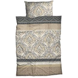 CASATEX Bettw&auml;sche &raquo;Verena&laquo; 2 Stk. elegant und trendig beige Biber, Obermaterial: 100% Baumwolle B/L: 155cm x 220cm, 1 Stk., 1 Stk., Biber, B/L: 80cm 