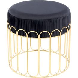 Kayoom Sitzhocker &raquo;Hocker Cleopatra 425, Design-Hocker Sitzfl&auml;che weich gepolstert&laquo; 1 Stk. tlg. samtweich, dekorativ, elegantes Design, edle Optik schwarz 