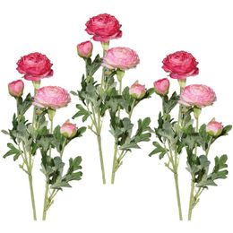 Creativ green Kunstblume &raquo;Ranunkel&laquo; f&uuml;r sch&ouml;ne Arrangements wie Str&auml;u&szlig;e und Gestecke rosa Kunststoff, Polyester B/H/L: 40cm, 6 Stk.