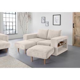 LOOKS by Wolfgang Joop 2,5-Sitzer &raquo;Looksvb&laquo; Verwandlungssofa: aus Sofa wird Sofa mit 2 Hockern, mit Regalfunktion beige B/H/T: 192cm x 96cm x 107cm, 