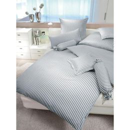 Janine Kissenbezug &raquo;Modernclassic&laquo; mit Streifen grau Mako-Satin, Obermaterial: 100% Baumwolle B/L: 80cm x 80cm, 1 Stk., Mako-Satin
