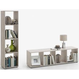 FMD Mehrzweckregal &raquo;Mega 4&laquo; braun Holzwerkstoff B/H/T: 36,5cm x 138,5cm x 33cm