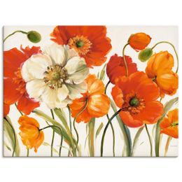 Artland Wandbild &raquo;Mohnblumen I&laquo; Blumen 1 Stk. tlg. als Leinwandbild, Poster in verschied. Gr&ouml;&szlig;en orange Leinwand B/H/T: 80cm x 60cm, Leinwandbild Blumen 