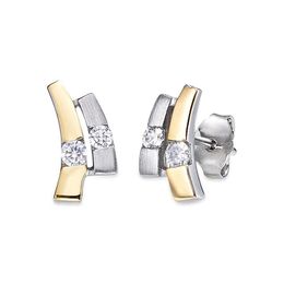 Bruno Banani Damen Paar Ohrstecker &raquo;Schmuck Geschenk Silber 925 Ohrschmuck Ohrringe Stein&laquo; mit Zirkonia (synth.) gold Silber 925 (Sterlingsilber)
