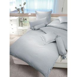 Janine Wendebettw&auml;sche &raquo;modernclassic 3912, 100% Baumwolle&laquo; 2 Stk. mit Rei&szlig;verschluss, Streifen Design grau Mako-Satin, Obermaterial: 100% Baumwolle B/L: 