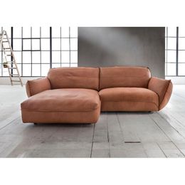 BETYPE Ecksofa &raquo;Be Type Be Chilled, Mega Sofa, Bezug: hochwertiges Anilinleder, L-Form&laquo; in 2 Breiten mit stylischer und offener Nahtf&uuml;hrung braun 