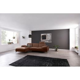 W.Schillig Ecksofa &raquo;valentinoo, Designsofa, bequem, elegant und zeitlos, L-Form&laquo; inklusive Hocker, mit Sitztiefenverstellung, Breite 299 cm braun 