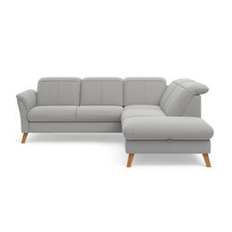 Sit & More sit&more Ecksofa &raquo;Romero L-Form&laquo; wahlweise mit oder ohne TV-Funktion, Schlaffunktion, Bettkasten silber 90% Polyester 10%Polyamid B/H/T: 250cm x 91cm 
