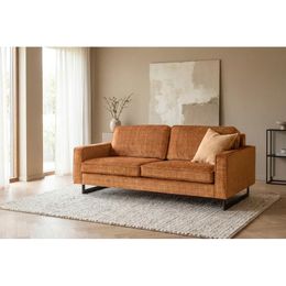 OTTO home 2-Sitzer &raquo;Pinto, 166 cm, Cord, Chenille, Lederoptik&laquo; mit Keder, schwarze Metallf&uuml;&szlig;e, Wellenunterfederung 100% Polyester B/H/T: 166cm x 85cm 