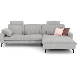 Die PlanBar Ecksofa &raquo;MP-IN20110 L-Form mit Kaltschaum-Polsterung&laquo; optional mit Funktionen erh&auml;ltlich grau 100% Polyester B/H/T: 302cm x 87cm x 178cm, 