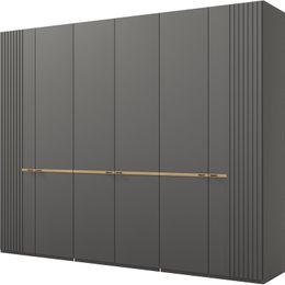 Musterring Kleiderschrank &raquo;Isabelle&laquo; Lamellen in Korpusfarbe, Griffe in schwarz, versch. Gr&ouml;&szlig;en und Farben grau Hartfaserplatte, Holzwerkstoff Graphit-Dekor, B/H