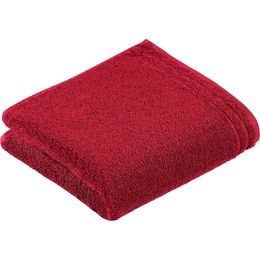 Vossen Badetuch &raquo;Calypso Feeling&laquo; mit schmaler Bord&uuml;re, aus 100% hochwerter Baumwolle, Vegan, einfarbig rot Walkfrottee, Obermaterial: 100% Baumwolle B/L: 
