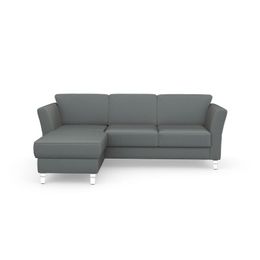 Sit & More sit&more Ecksofa &raquo;Visby L-Form&laquo; wahlweise mit Schlaffunktion und Bettkasten, frei im Raum stellbar grau B/H/T: 248cm x 87cm x 162cm, Chenille, 