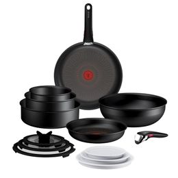 Tefal Pfannen-Set &raquo;Ingenio Excellence Fusion&laquo; Aluminium Set, 14 tlg. abnehmbarer Ingenio-Griff, Thermo-Signal, stapelbar, Induktion schwarz Einheitsgr&ouml;&szlig;e