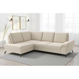 Sit & More sit&more Ecksofa &raquo;Chelsea L-Form, B: 264 cm, mit Armteil-& Sitztiefenverstellung&laquo; optional Schlaffunktion und Bettkasten beige 95% Polyester, 5% 