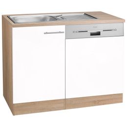 Optifit Sp&uuml;lenschrank &raquo;Kalmar&laquo;, mit T&uuml;r/Sockel f&uuml;r Geschirrsp&uuml;ler wei&szlig; Eiche-hell s&auml;gerau, B/H/T: 110cm x 85cm x 60cm, T&uuml;ren: 1 Stk.