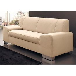 DOMO collection 2-Sitzer &raquo;Alisson kubische Formensprache mit abgerundeten Details, Breite 164cm&laquo; fester Sitzkomfort beige Microfaser aus 100% 