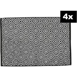 done. Badematte &raquo;DAILY SHAPES Diamond 4er-Set&laquo; H&ouml;he 5 mm fu&szlig;bodenheizungsgeeignet Badvorleger aus 100% Baumwolle, Jacquardgewebt schwarz Baumwolle 