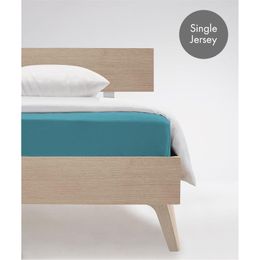 Fleuresse Spannbettlaken &raquo;Jenny C aus feinf&auml;digem Mako-Jersey&laquo; f&uuml;r Matratzen bis 23 cm H&ouml;he blau Mako-Jersey, Obermaterial: 100% Baumwolle B/L: 200cm,