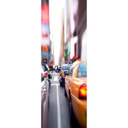 Livingwalls living walls Fototapete &raquo;Yellow Cab New York City&laquo; glatt Fototapete New york Taxi Traffic Bunt 1,00 m x 2,80 m bunt Vlies B/L: 1m x 2,8m