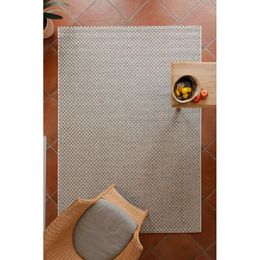 Wecon Home Teppich &raquo;Miami South Beach&laquo; rechteckig 5 mm H&ouml;he In- & Outdoor Teppich, wetterfest, kariert, Balkon, pflegeleicht beige Polypropylen B : 