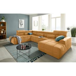 DOMO collection Wohnlandschaft &raquo;BRANDON whlw. mit Sitztiefenverstellung, whlw. Nierenkissen&laquo; mit Kopfteilverstellung, wahlweise Sitztiefenverstellung,