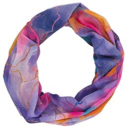 styleBREAKER Damen Loop "Loop Aquarell Glow Metallic Akzente", lila, Modisch, Obermaterial: 100% Viskose CV., Modet&uuml;cher