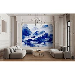 Livingwalls living walls Vliestapete &raquo;Berglandschaft-Tapete Asiatischer Stil Vliestapete&laquo; matt glatt Vlies B/L: 2,7m x 4m, Rollen: 1