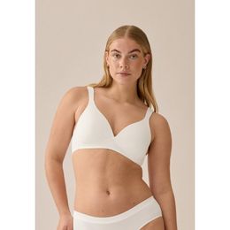 Naturana Damen B&uuml;gelloser BH &raquo;The Wednesday&laquo; 1 Stk. mit Schale, Glanzband, breite Tr&auml;ger, weich, bequem, ohne B&uuml;gel beige 80, Cup D