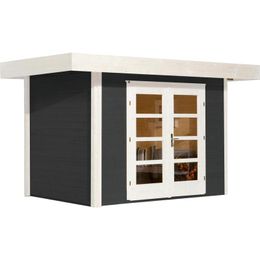 Weka Gartenhaus &raquo;Designhaus 126 Plus&laquo; grau Massivholz Fu&szlig;boden im Gartenhaus, ohne Dacheindeckung