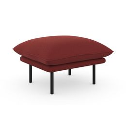 OTTO home Polsterhocker &raquo;Stine&laquo; Besonderes Design durch Kissenoptik und Keder rot Struktur (100% Polyester);Struktur weich (85% Polyester/15% Nylon);
