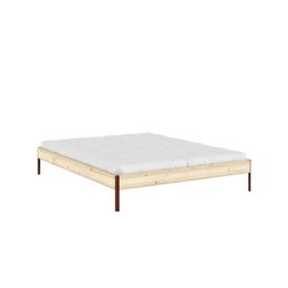 Karup Design Bettgestell &raquo;CORE BED Bodenbett, Holzrahmen, Futonbett, Jugendbett, Holzbett&laquo; Massivholzbett mit Lattenrost, Kiefer massiv, Doppelbett ohne Kopfteil 