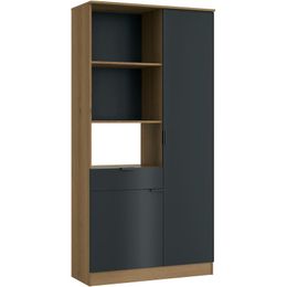Buffet Buffet 1 Schublade 2 T&uuml;ren, ohne Elektroger&auml;te schwarz Holzwerkstoff Eiche Helvezia Nachbildung, B/H/T: 41cm, Schubladen: 1 Stk. T&uuml;ren: 2 Stk. 