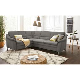 Sit & More sit&more Ecksofa &raquo;Cardoso L-Form&laquo; mit Federkern, wahlweise mit Schlaffunktion und Schubkasten grau Flachgewebe (100% Polyester);Struktur (100% 